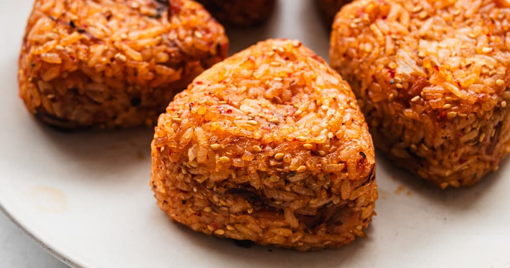 Korean Triangle Rice Balls (Samgak JumeokBap) with Kimchi | Punchfork