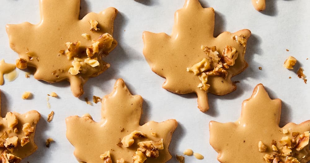 Glazed Maple Leaf Cookies | Punchfork
