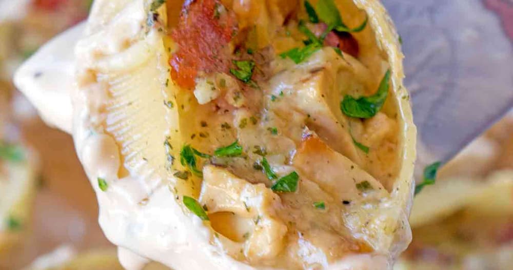 Chicken Bacon Ranch Stuffed Shells | Punchfork