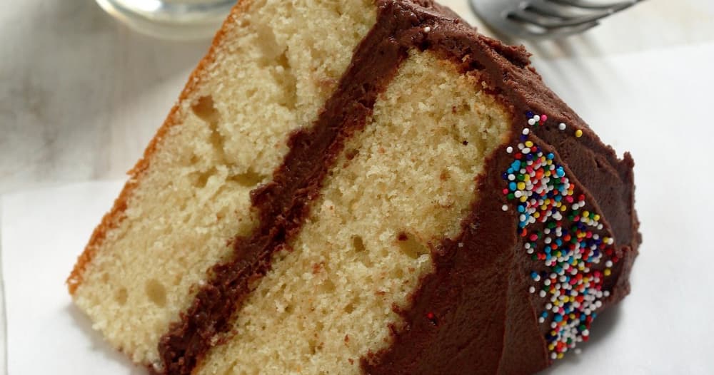 Classic Yellow Birthday Cake with Nutella Buttercream Frosting | Punchfork