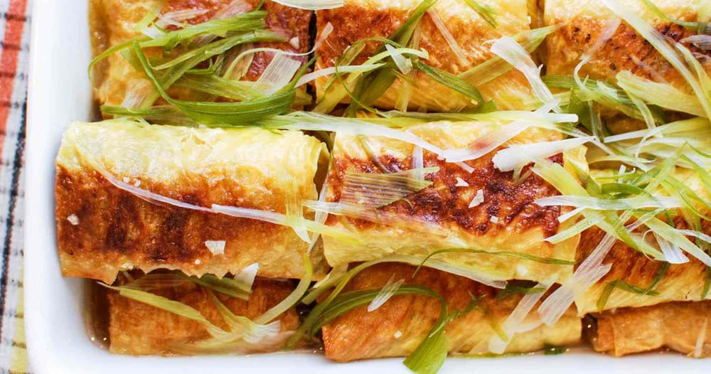 Fu Pei Guen (Chinese Bean Curd Rolls) with Pork, Mushroom, and Ginger ...