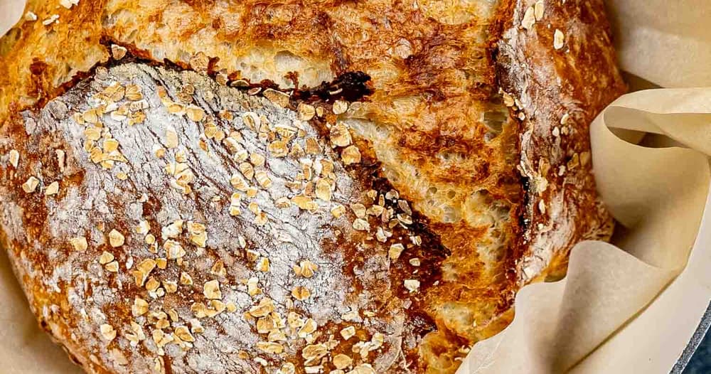 No Knead Honey Oat Bread | Punchfork