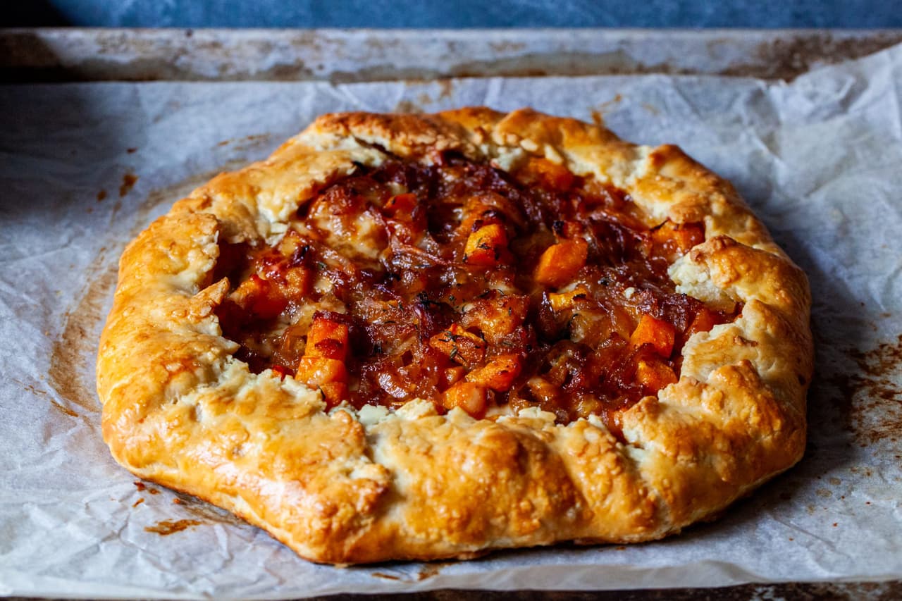 Butternut Squash and Caramelized Onion Galette | Punchfork