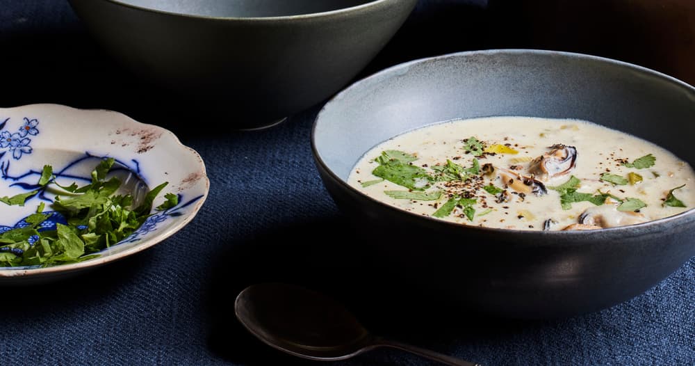 Mussel Chowder with Bacon, Leek, and Lime | Punchfork