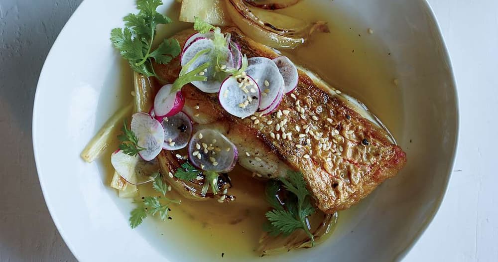Red Snapper with Korean Miso Vinaigrette | Punchfork