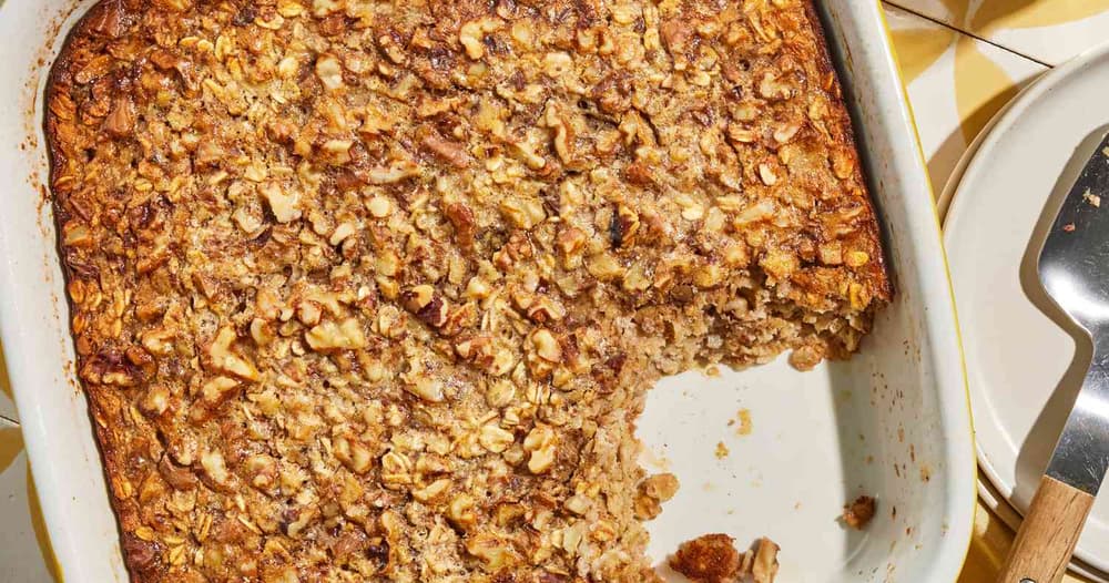 Banana Bread Baked Oats | Punchfork