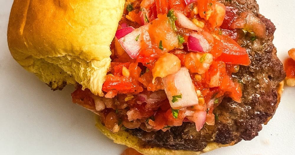 Burgers with Fresh Tomato Relish | Punchfork
