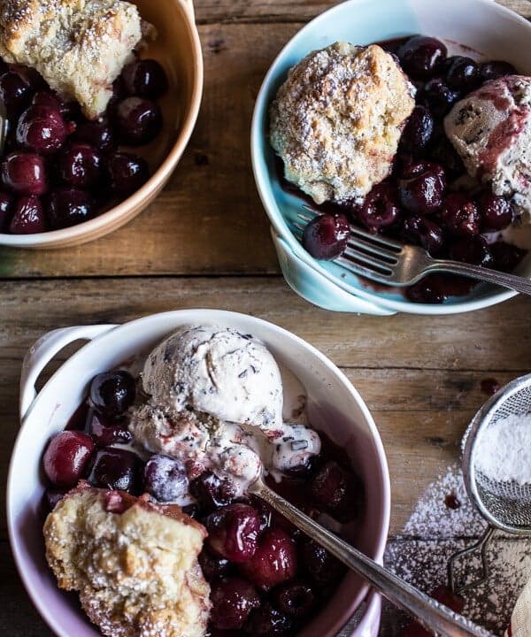 Cherry Cobbler with Honey Butter Vanilla Bean Biscuits | Punchfork