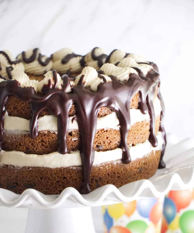 Chocolate Chip Cookie Cake with Cream Cheese Frosting | Punchfork