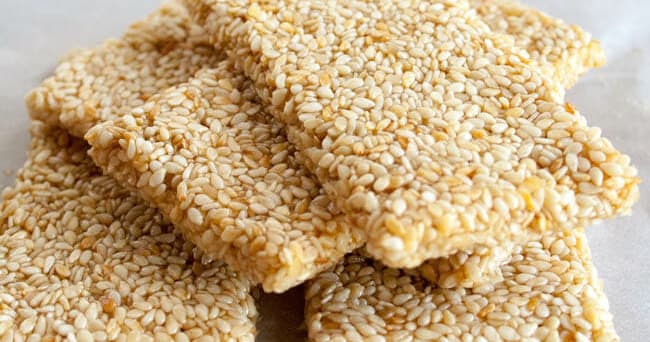 Sesame Crunch Bars | Punchfork