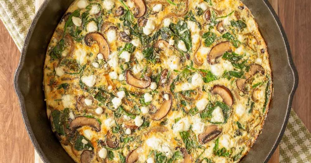 Healthy Vegetable Frittata with Spinach and Mushrooms | Punchfork