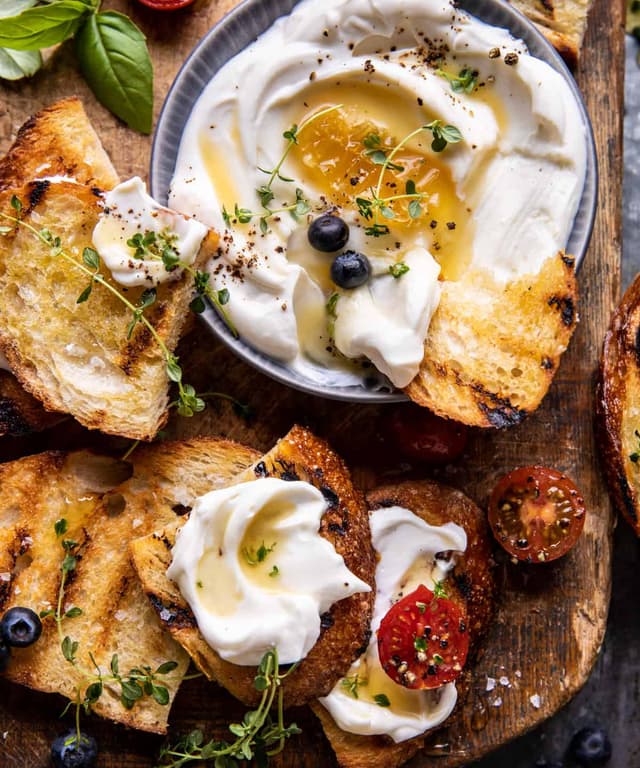 Whipped Ricotta Toast with Marinated Tomatoes and Lemon Thyme Honey ...