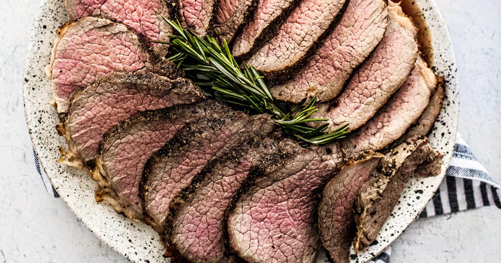 Salt and Pepper Crusted Roast Beef | Punchfork