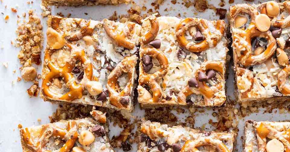 Peanut Butter Pretzel Magic Bars | Punchfork