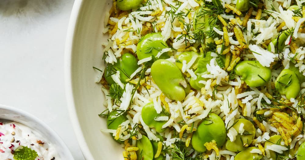 Persian Rice with Fava Beans and Dill (Baqala Polow) | Punchfork