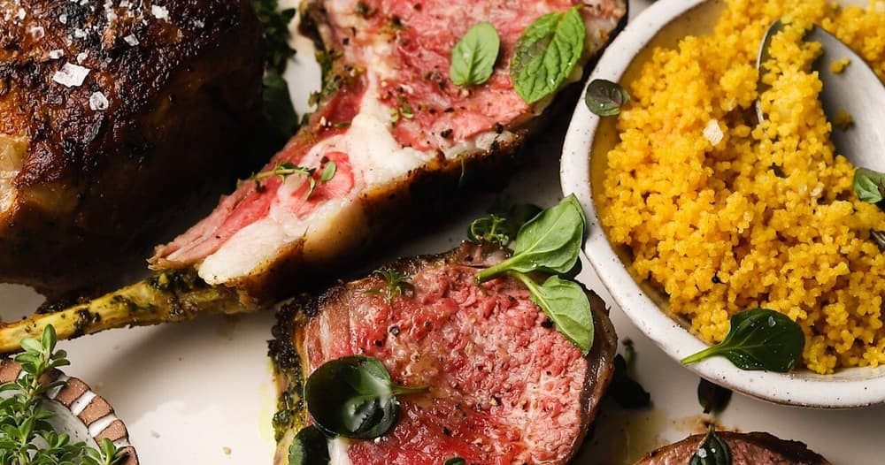 Moroccan Inspired Rack of Lamb with Turmeric Couscous | Punchfork