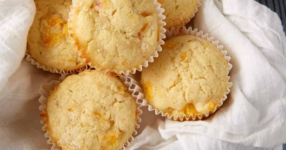 Soft and Sweet Peach Cornbread Muffins | Punchfork
