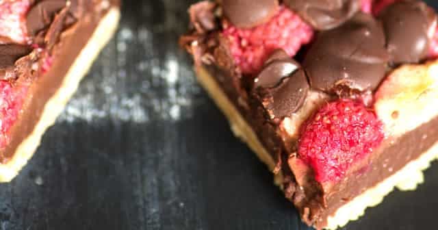 Dark Chocolate Raspberry Bars | Punchfork