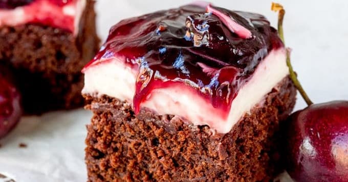 Chocolate Cherry Cheesecake Brownies | Punchfork