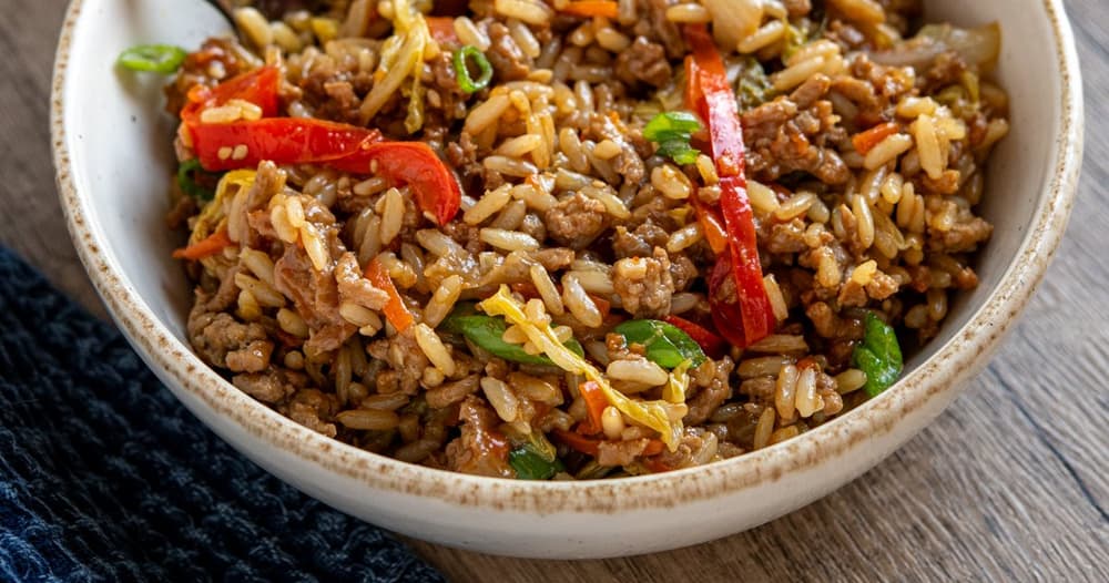 One Pot Chinese Ground Chicken and Rice | Punchfork