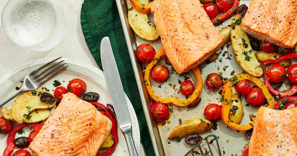 Sheet-Pan Roasted Salmon & Vegetables | Punchfork