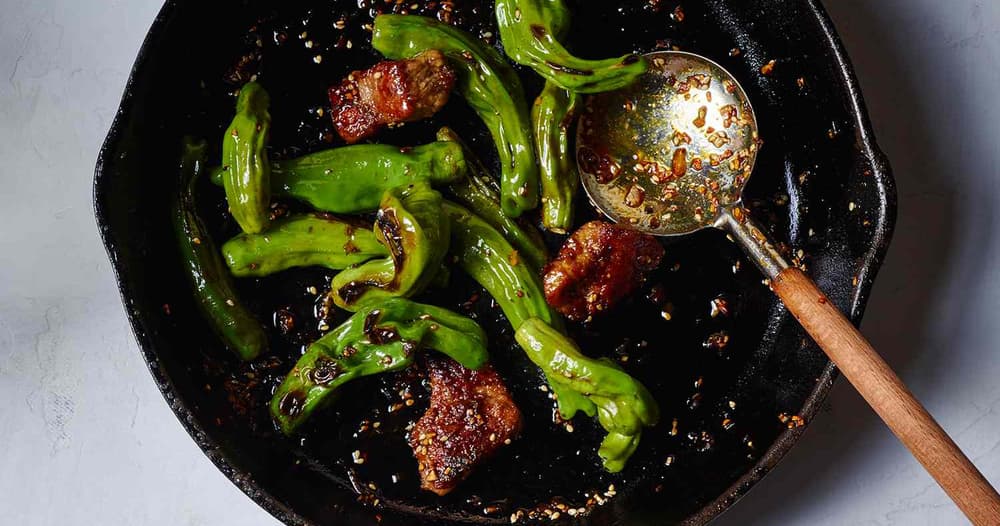 Wok-Seared Steak Majong with Shishito Peppers | Punchfork