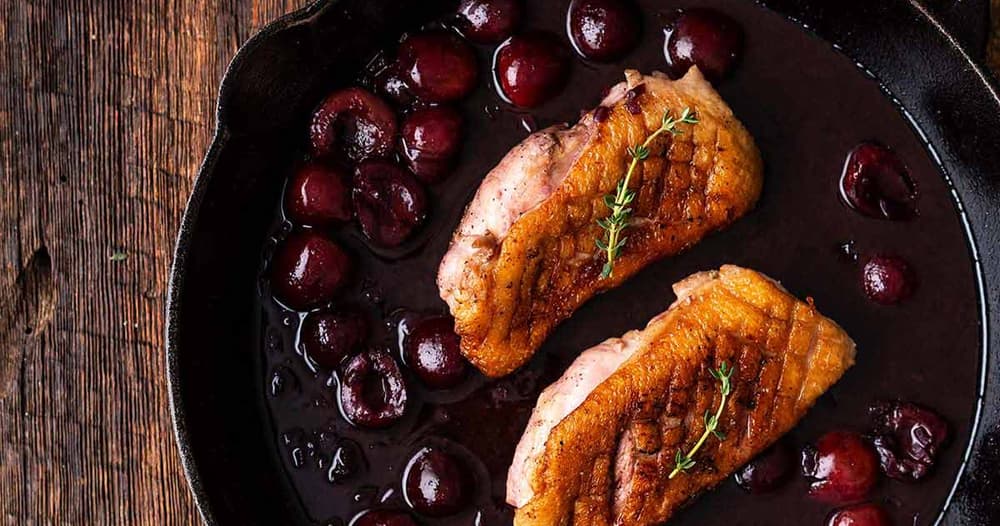 Pan Seared Duck Breast with Cherry Sauce | Punchfork