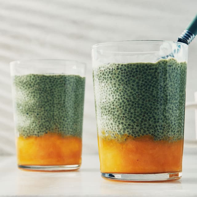 Matcha-Mango Chia Pudding | Punchfork