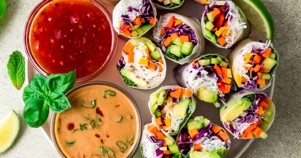Vegetable Rice Paper Rolls (Fresh Spring Rolls) | Punchfork