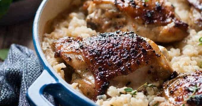 One Pot Creamy Parmesan Garlic Risotto with Lemon Pepper Chicken ...