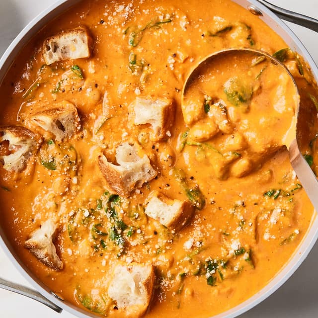 Creamy White Bean Tomato Soup | Punchfork