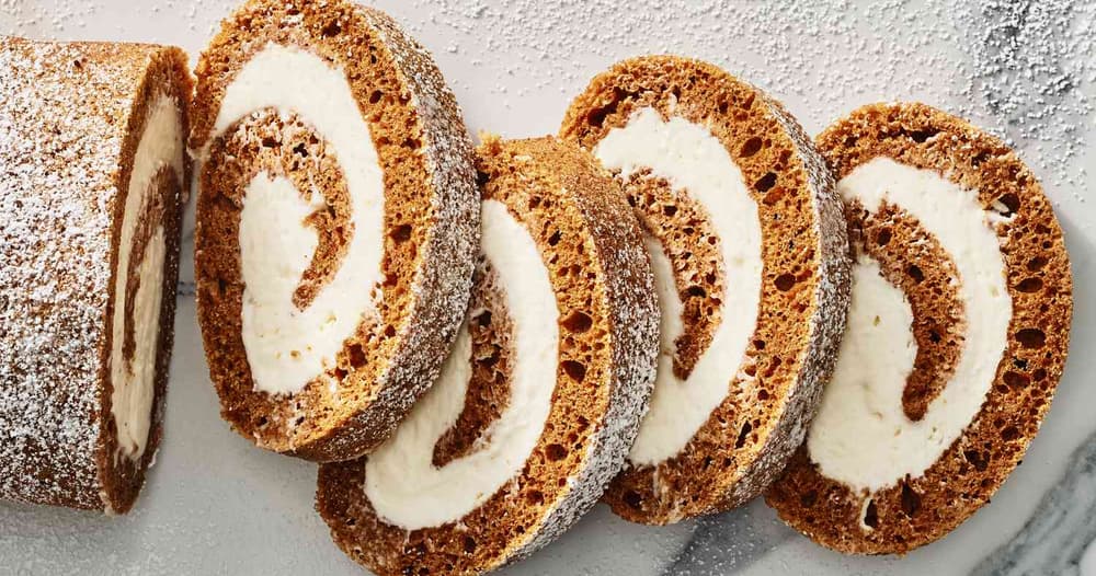 Cardamom Pumpkin Roll with Brown Butter Mascarpone Filling | Punchfork