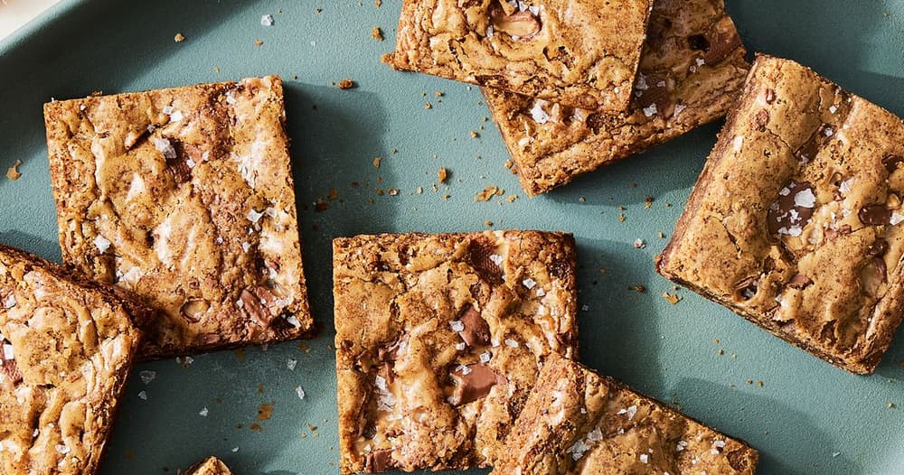 Salted Toffee & Coffee Blondies | Punchfork