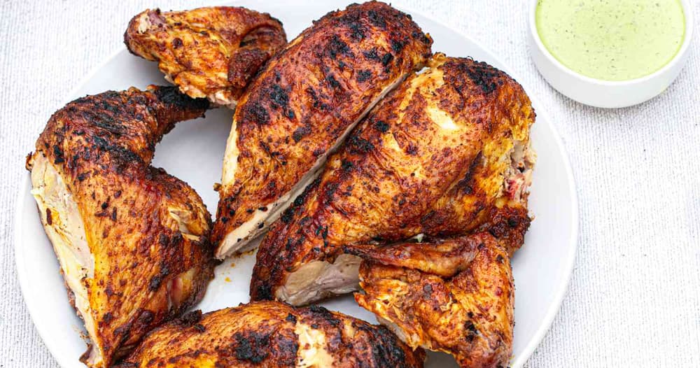 Peruvian-Style Grilled Chicken with Green Sauce | Punchfork