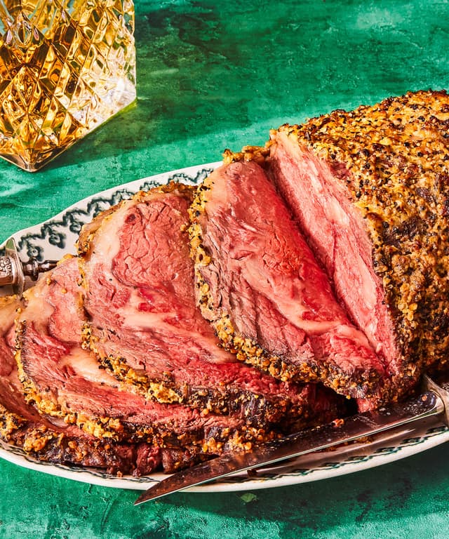 Mustard-Crusted Boneless Prime Rib Roast with Cream Sauce | Punchfork