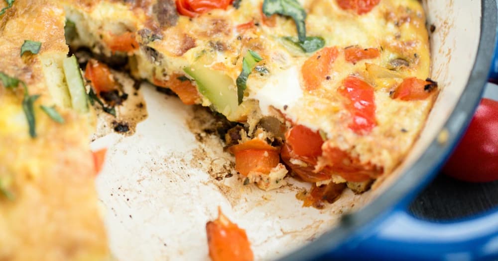 Veggie, Turkey Sausage and Basil Frittata | Punchfork