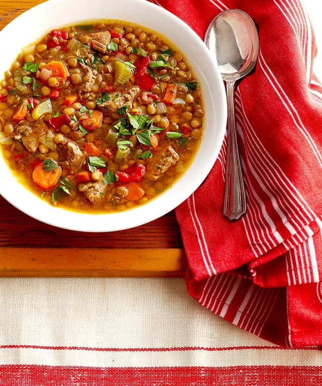 Slow-Cooker Beef Lentil Soup | Punchfork