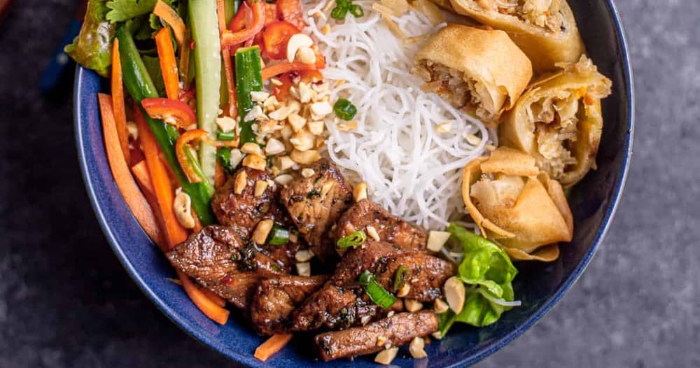 Vietnamese Noodle Bowls (Bun Thit Nuong Cha Gio) | Punchfork