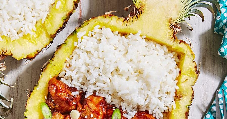 Chicken Teriyaki Pineapple Bowls | Punchfork