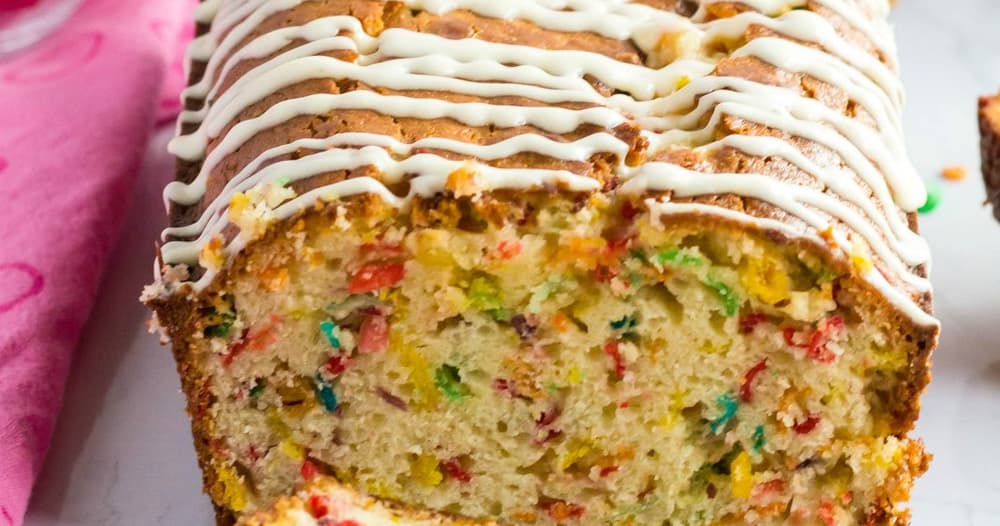 Fruity Pebble Breakfast Bread | Punchfork