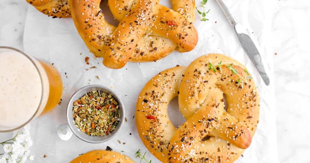 Jumbo Goat Cheese Stuffed Soft Pretzels | Punchfork