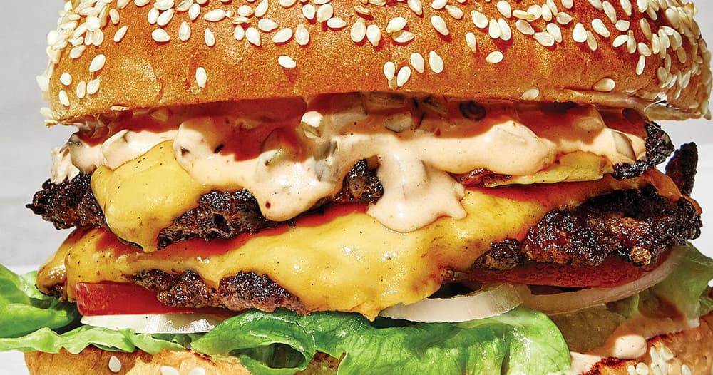 Double-Stack Smash Burger Alfresco | Punchfork