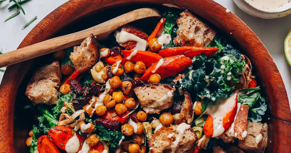 Rosemary Roasted Root Vegetable Panzanella | Punchfork