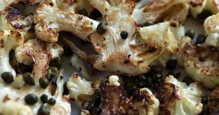 Caramelized Cauliflower Steaks with Crisped Capers | Punchfork