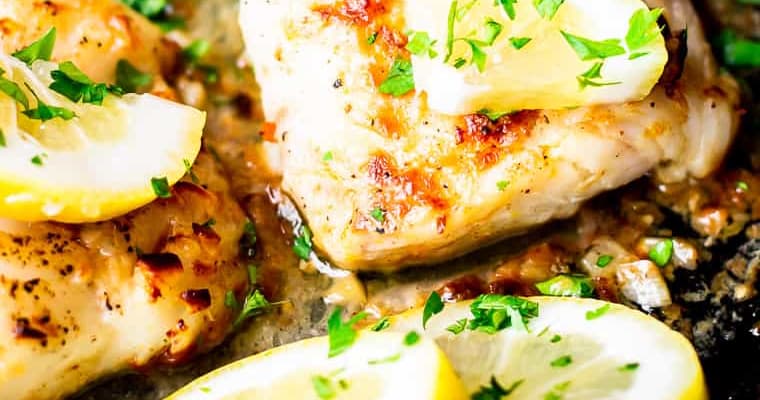 Broiled Cod with Lemon Butter Garlic Sauce | Punchfork