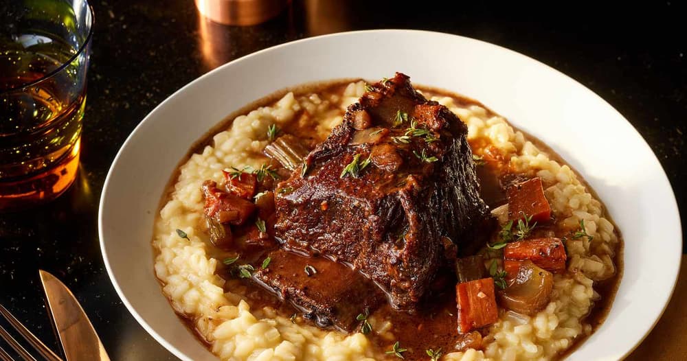 Cola-Braised Short Ribs with Risotto | Punchfork