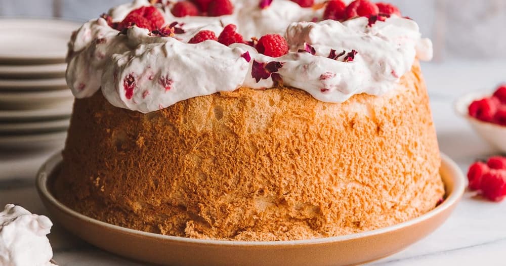 Angel Food Cake with Raspberry Cream | Punchfork