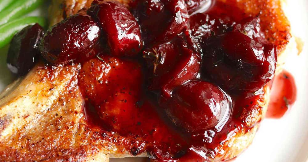 Pork Chops with Cherry Pan Sauce | Punchfork