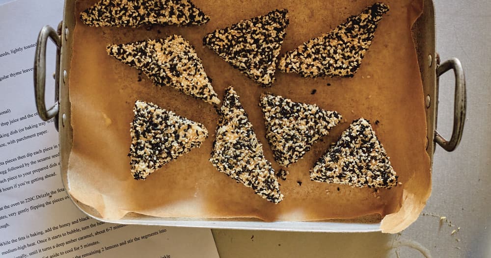 Sesame-Crusted Feta with Black Lime Honey From Ottolenghi Test Kitchen ...