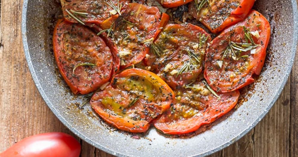 Italian Pan Fried Tomatoes | Punchfork